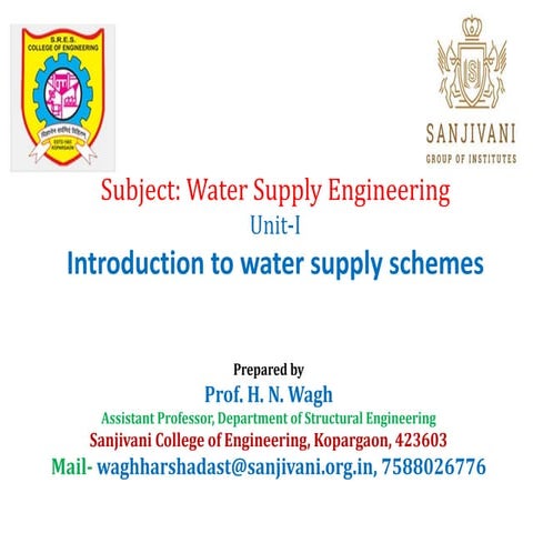 Introduction to water supply scheme | PDF