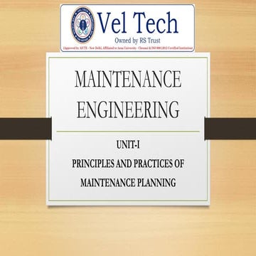 maintenance engineering | PPT