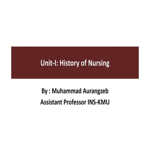 History of nursing in india. | PPTX