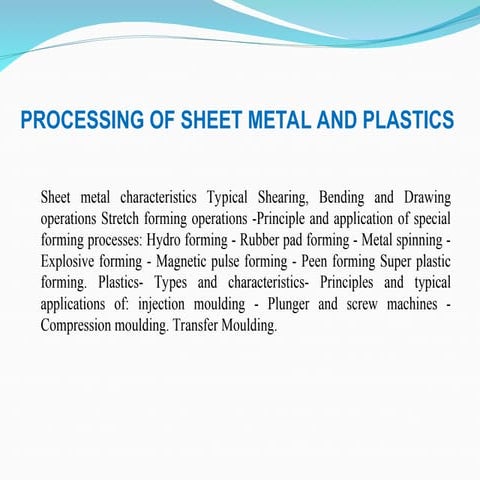 24ME303 MANUFACTURING PROCESS UNIT - IV.ppt