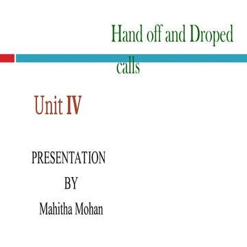 Handoff in Mobile Communication | PPTX