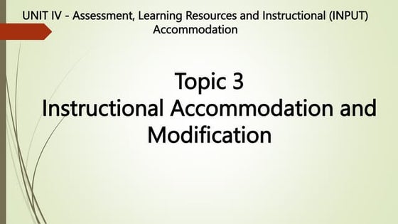 ACCOMMODATION AND MODIFICATION IN THE K-12 CURRICULUM | PPT