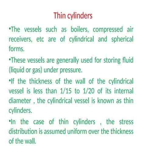 Thin and Thick Cylinders | PDF