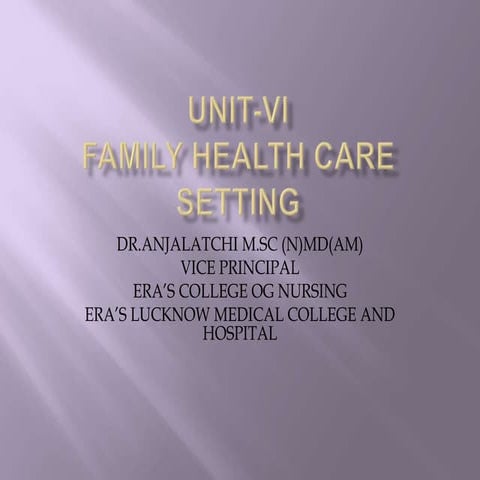 Unit iv family health services ppt | PPTX