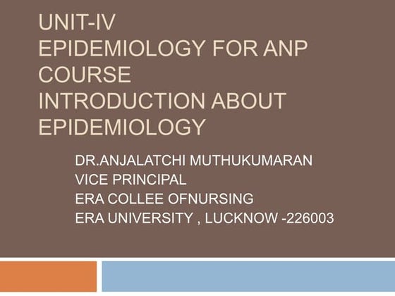 Introduction to epidemiology | PPT