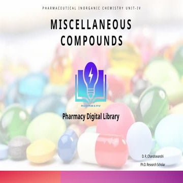 Unit-IV Miscellaneous compounds Complete notes | PPTX