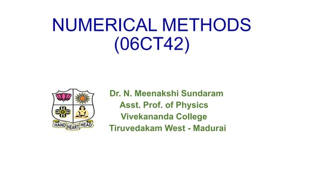 Multiple Choice Questions - Numerical Methods | PDF