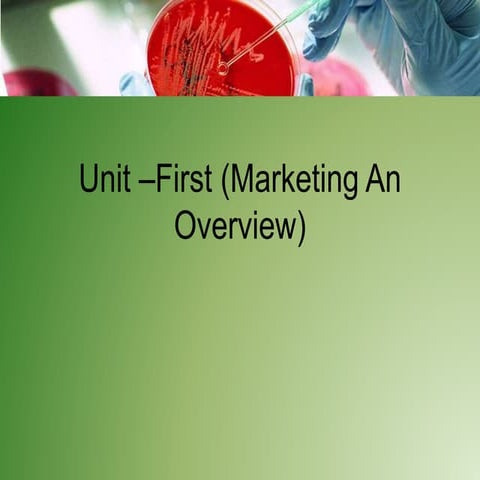 Unit one (marketing an overview) | PPTX