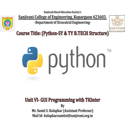 Gui Programming With Tkinter And Tkinter Widgetspdf 3460
