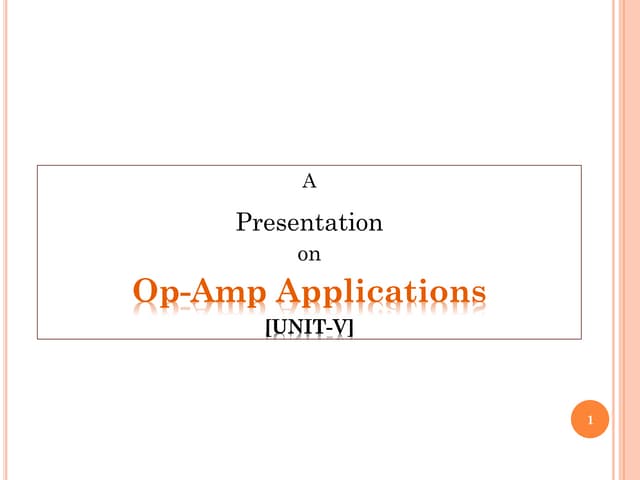 integrator and differentiator op-amp | PPTX