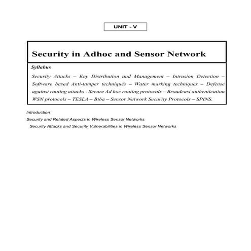 Module 5 Security In Ad Hoc And Sensor Networkpdf Internet Of Things Internet