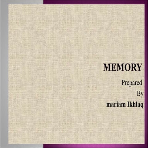 Chapter 5 Memory And Forgetting Powerpoint Pptx