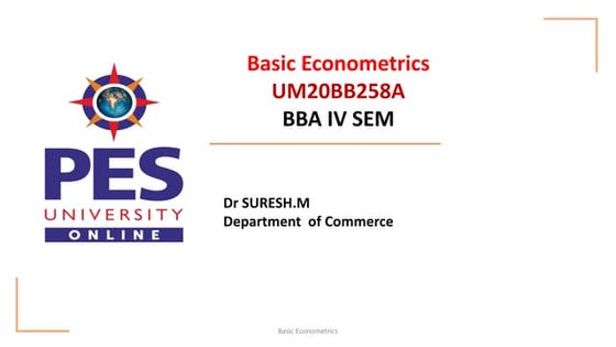 Basic econometrics lectues_1 | PPT