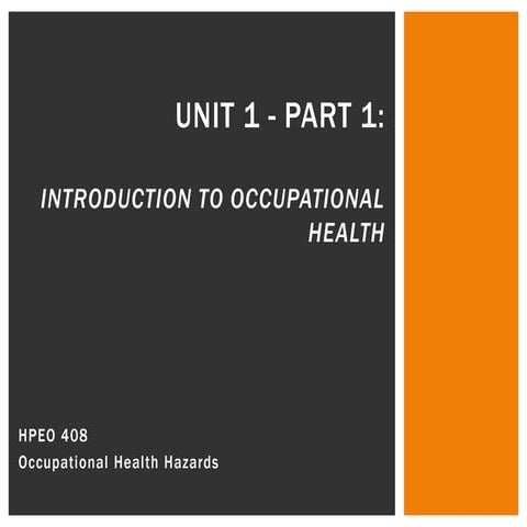 HPEO 408 Unit 1 Presentation 1 | PPTX