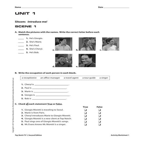 Unit 01 tv_activity_worksheets | PDF