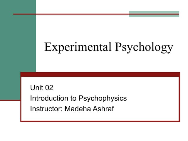 classical methods of psychophysics (Three methods) | PPSX