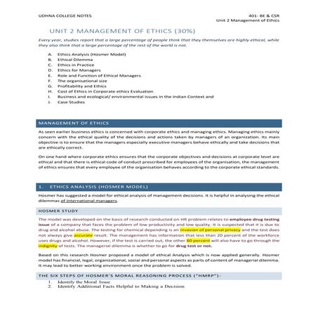 Management of Ethics | PDF