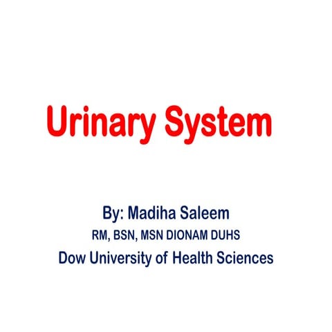 Urinary System of human body. This chapter covers overall urinary ...