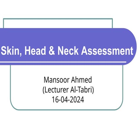 Health assessment on examination of hair | PPTX