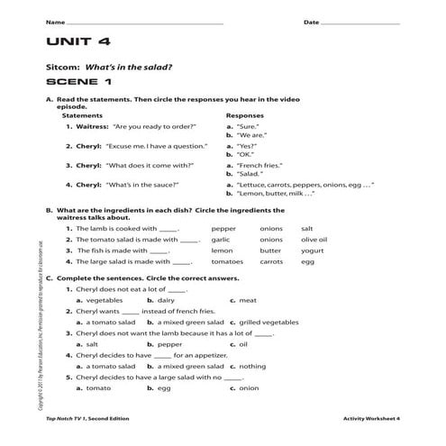 Unit 04 tv_activity_worksheets | PDF
