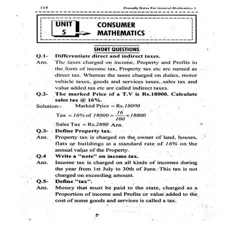 Unit05 consumer-mathematics | PDF
