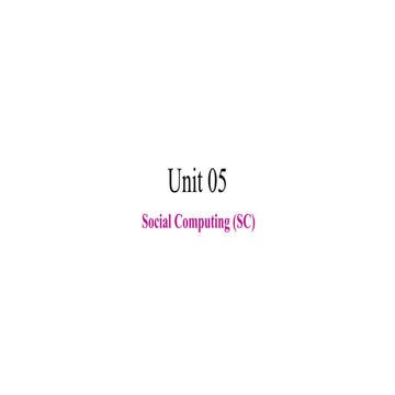 Unit 05 Social Computing (SC).pptx efm e | PPTX