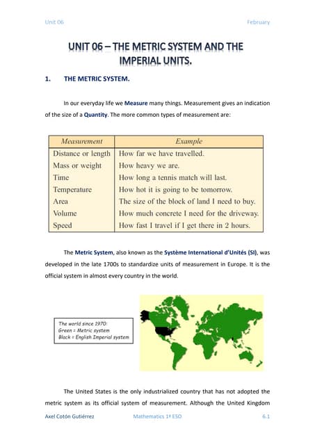 standard and metric units conversion | PPTX | Science