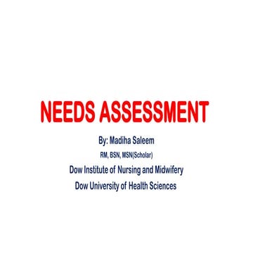 Unit (9) need assessment for TLP student | PPTX