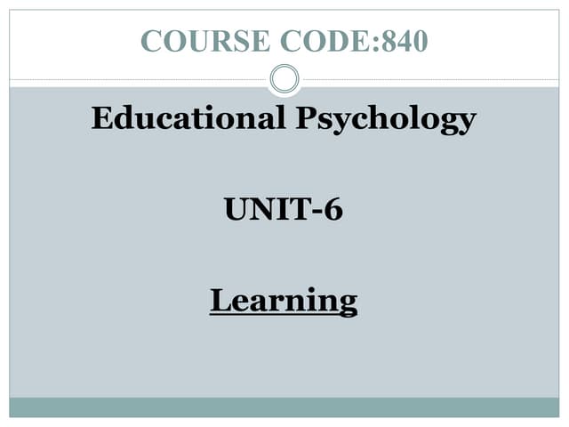 Thorndike multifactor theory | PPTX