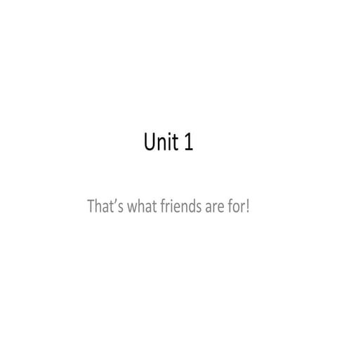 Unit 1 | PPT