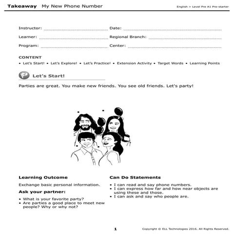 Unit 1 10 my new phone number | PDF