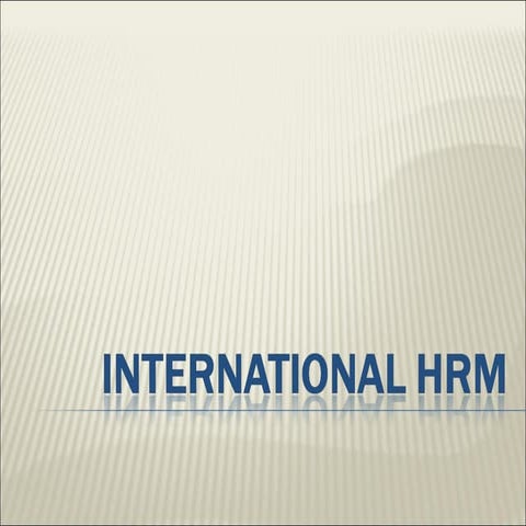 IHRM | PPT