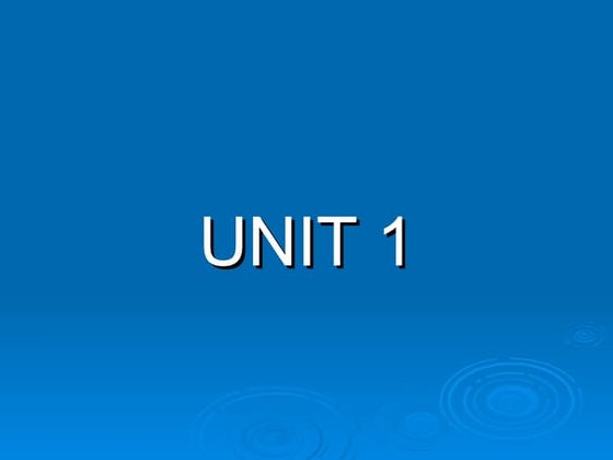 Unit 7 | PPT