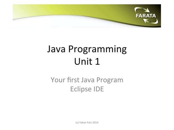 03 Eclipse Basics And Hello World Ppt 