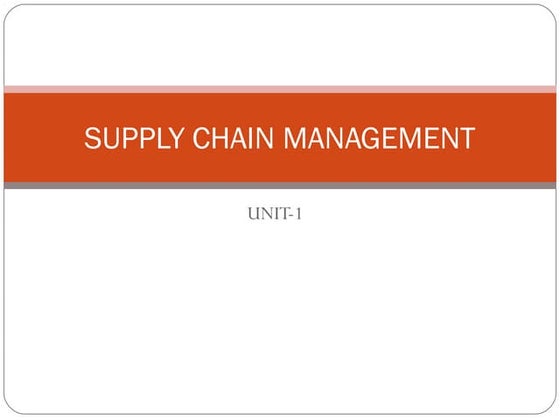supply chain management | PPT