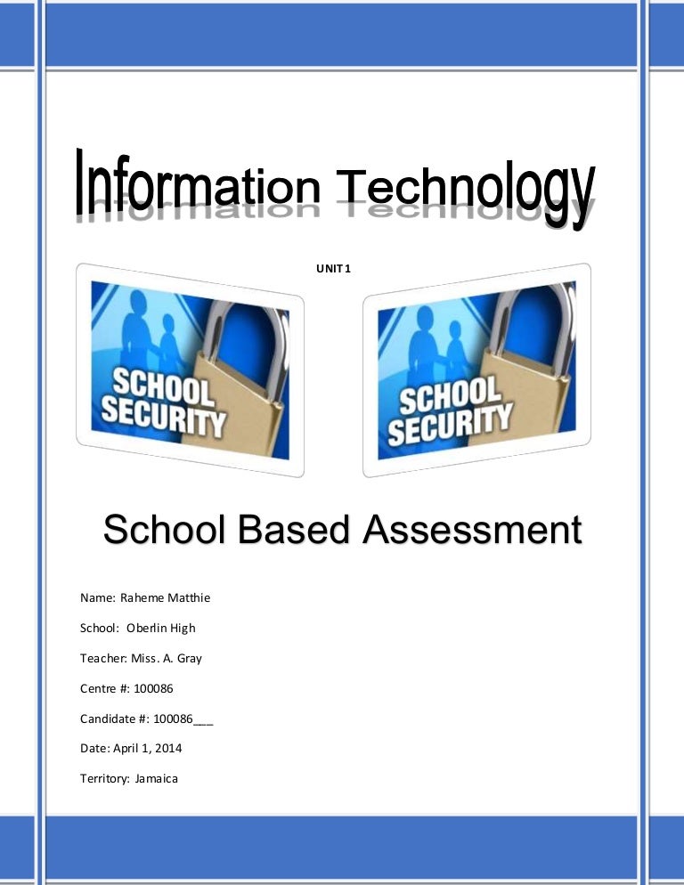 CAPE Information Technology Unit 1 - Sample SBA