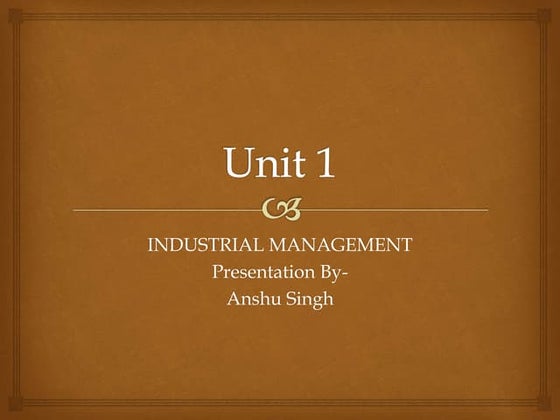 Concept of industrial management | PPT