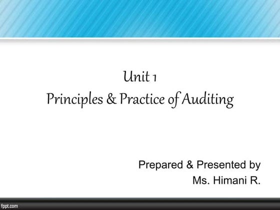 Auditing principles and practices, chapter 2 | PPTX