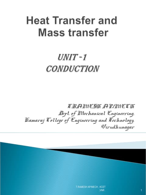 Heat conduction through a plane wall | PPT