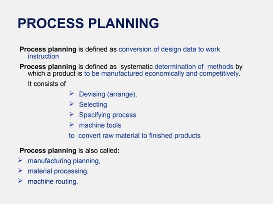Process planning with an example | PPTX