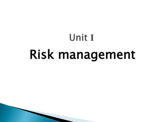 Chapter1 introduction to risk management | PPTX