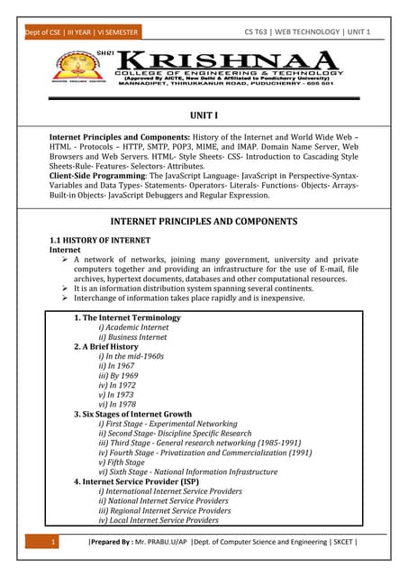 Internet Principles And Components Client Side Programming Pdf