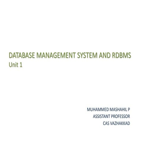 Unit1 Dbms Introduction Ppt 