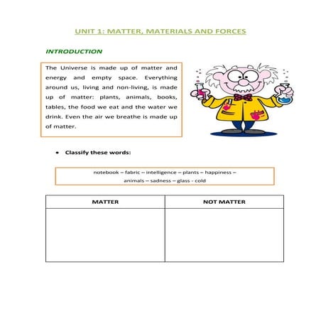 Unit 1. Matter and forces | PDF