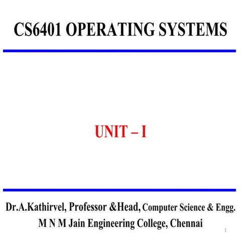 CS6401 Operating Systems | PPT