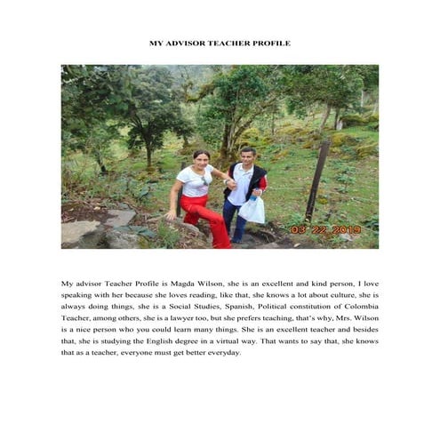 My advisor teacher profile | PDF