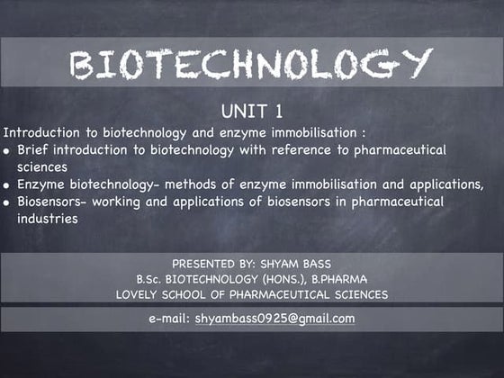 INTRODUCTION TO PHARMACEUTICAL BIOTECHNOLOGY | PPT