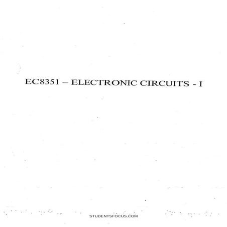 Unit1 EC8351 ELECTRONIC CIRCUIT-I | PDF