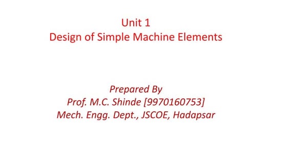 machine design Introduction unit-1 | PPT