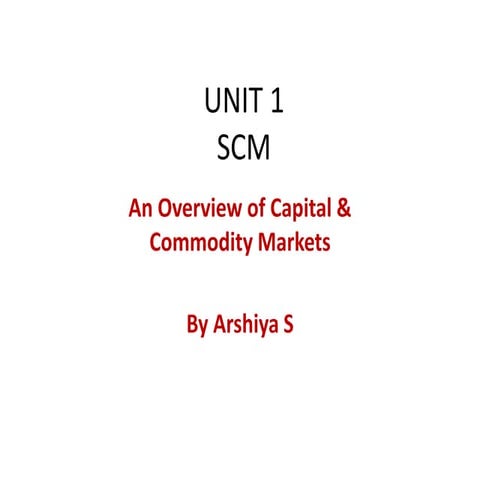 Understanding Stocks and Commodity Market | PDF